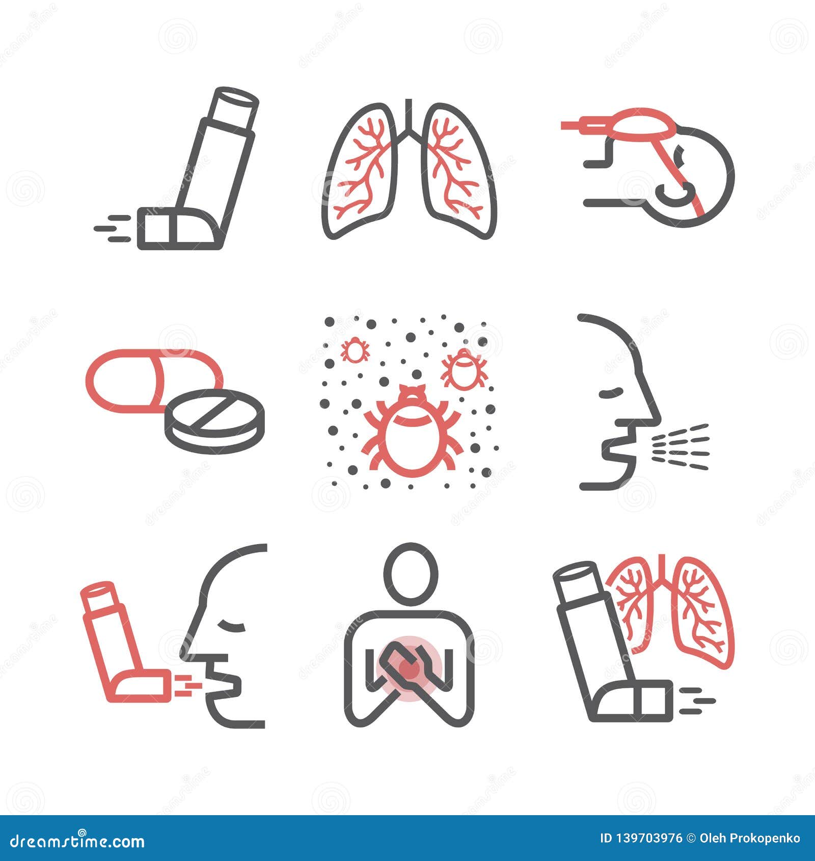 Asthma Banner. Symptoms. Asthma Line Icons. Vector Signs for Web ... Asthma Banner. Symptoms. Asthma Line Icons. Vector Signs for Web ...