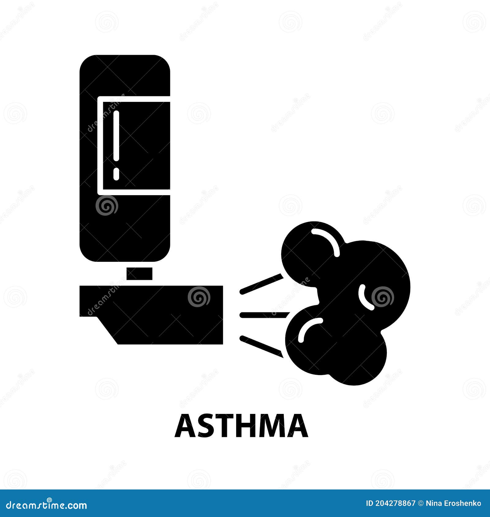 Asthma Icon, Black Vector Sign with Editable Strokes, Concept ...