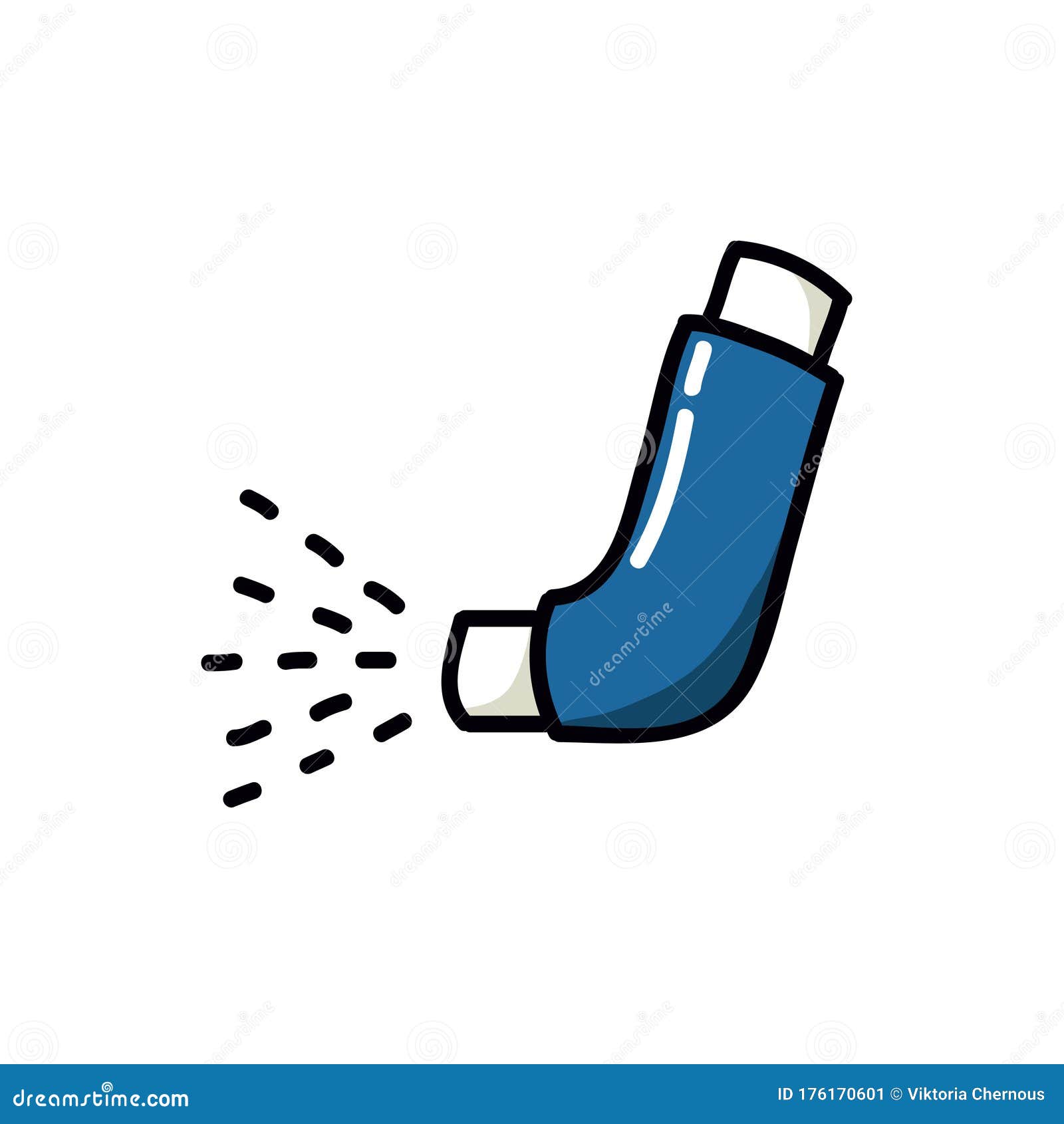 Asthma Inhaler Doodle Icon, Vector Illustration Stock Illustration ...