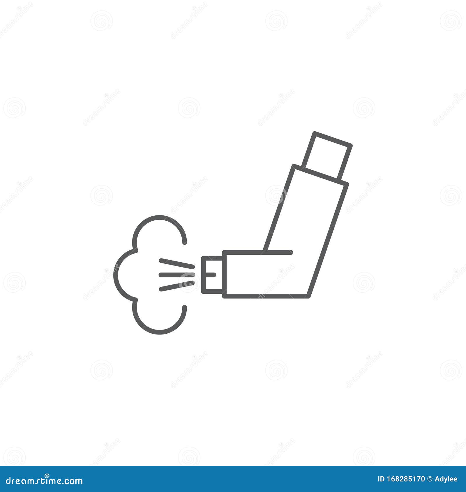 Asthma Inhaler Vector Icon Symbol Isolated on White Background Stock ...