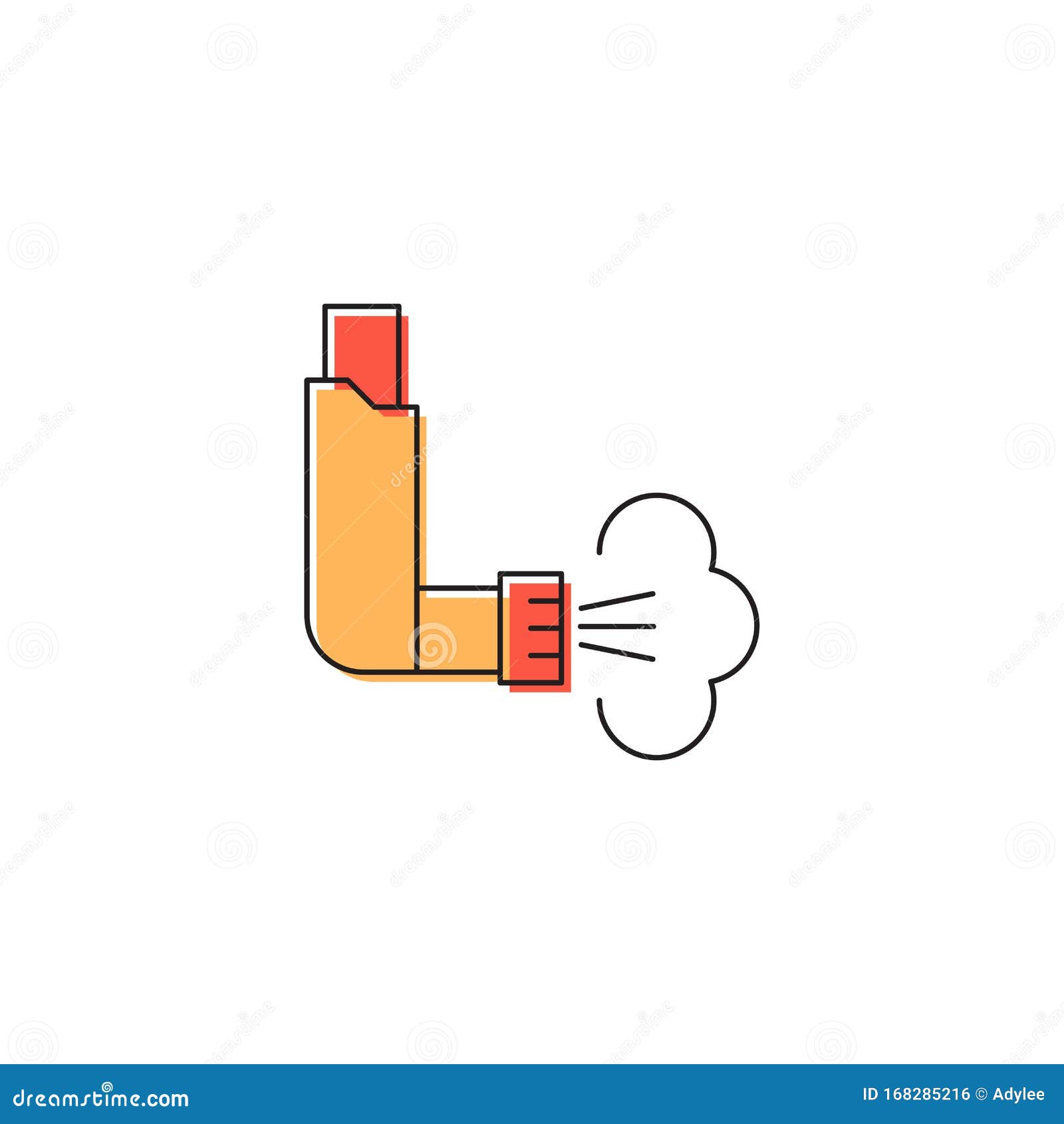 Asthma Inhaler Vector Icon Symbol Isolated on White Background Stock ...