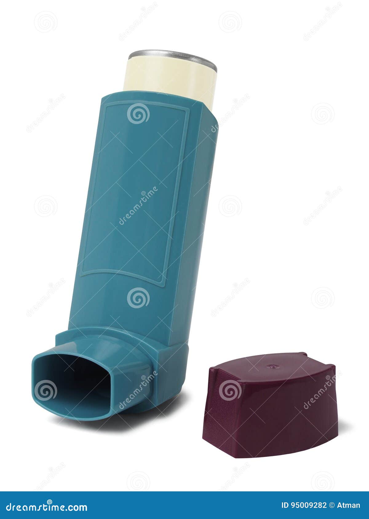 Asthma inhaler on white stock photo. Image of breathing - 95009282