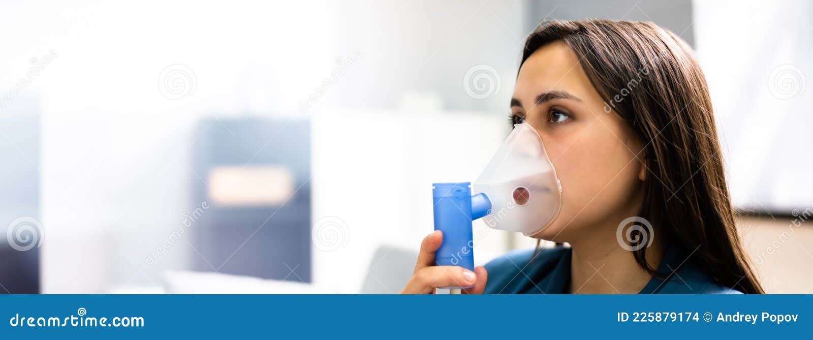 Asthma Patient Breathing Using Oxygen Mask Stock Image | CartoonDealer ...