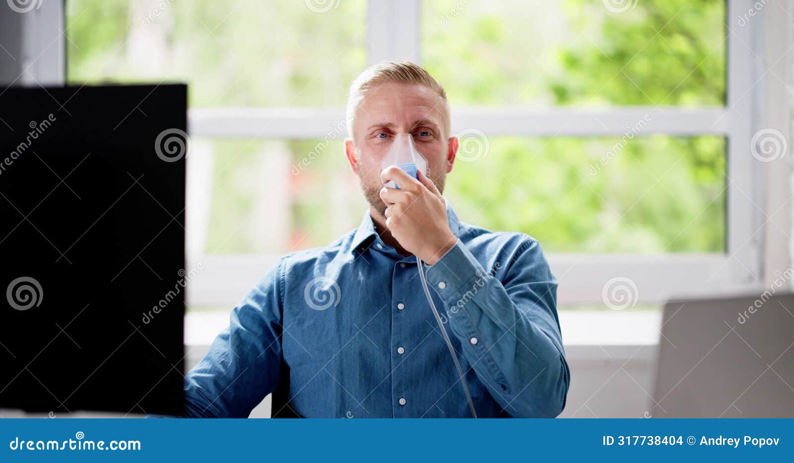 Asthma Patient Breathing Using Oxygen Mask Stock Photo - Image of ...