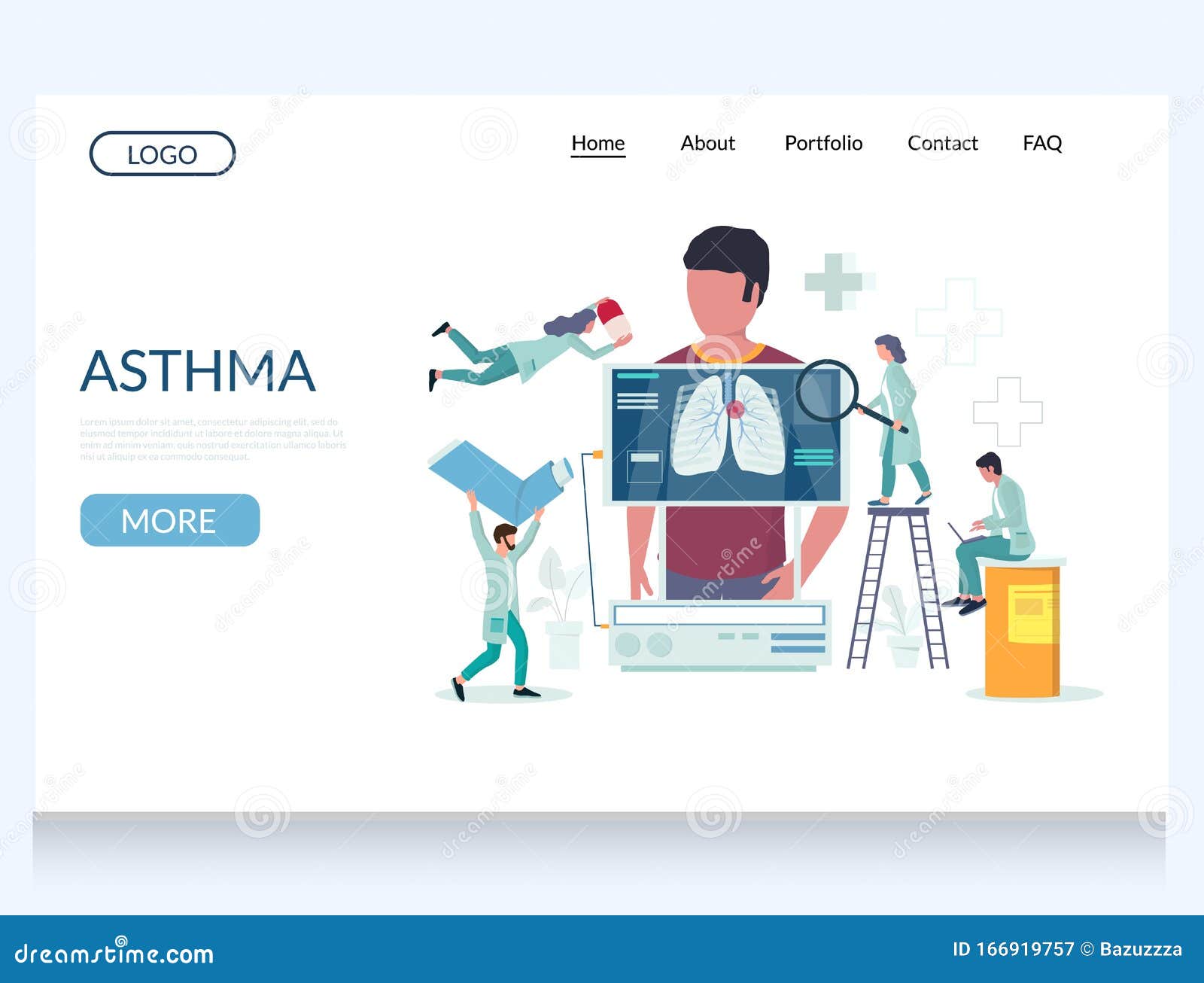 Asthma Vector Illustration. Disease With Breathing Problems Diagram ...
