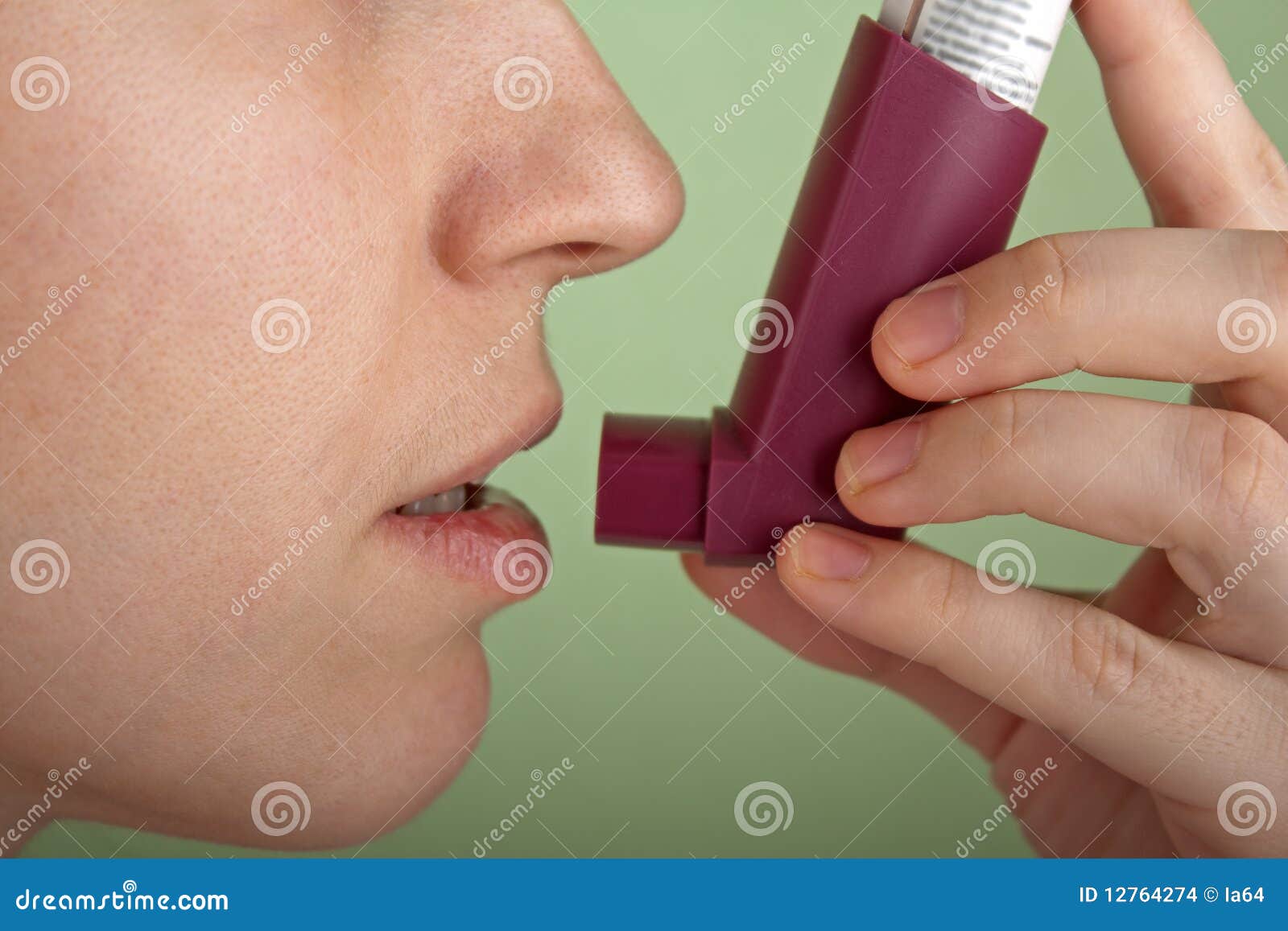 Asthmatic inhaler stock photo. Image of illness, inhaling - 12764274