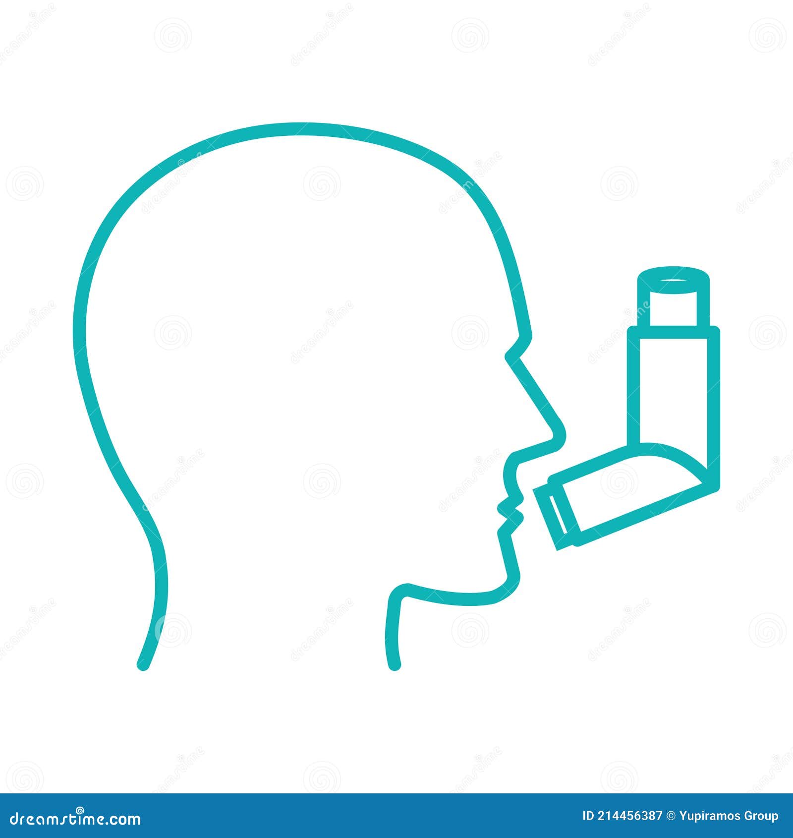 Asthmatic person inhaler stock vector. Illustration of medicine - 214456387