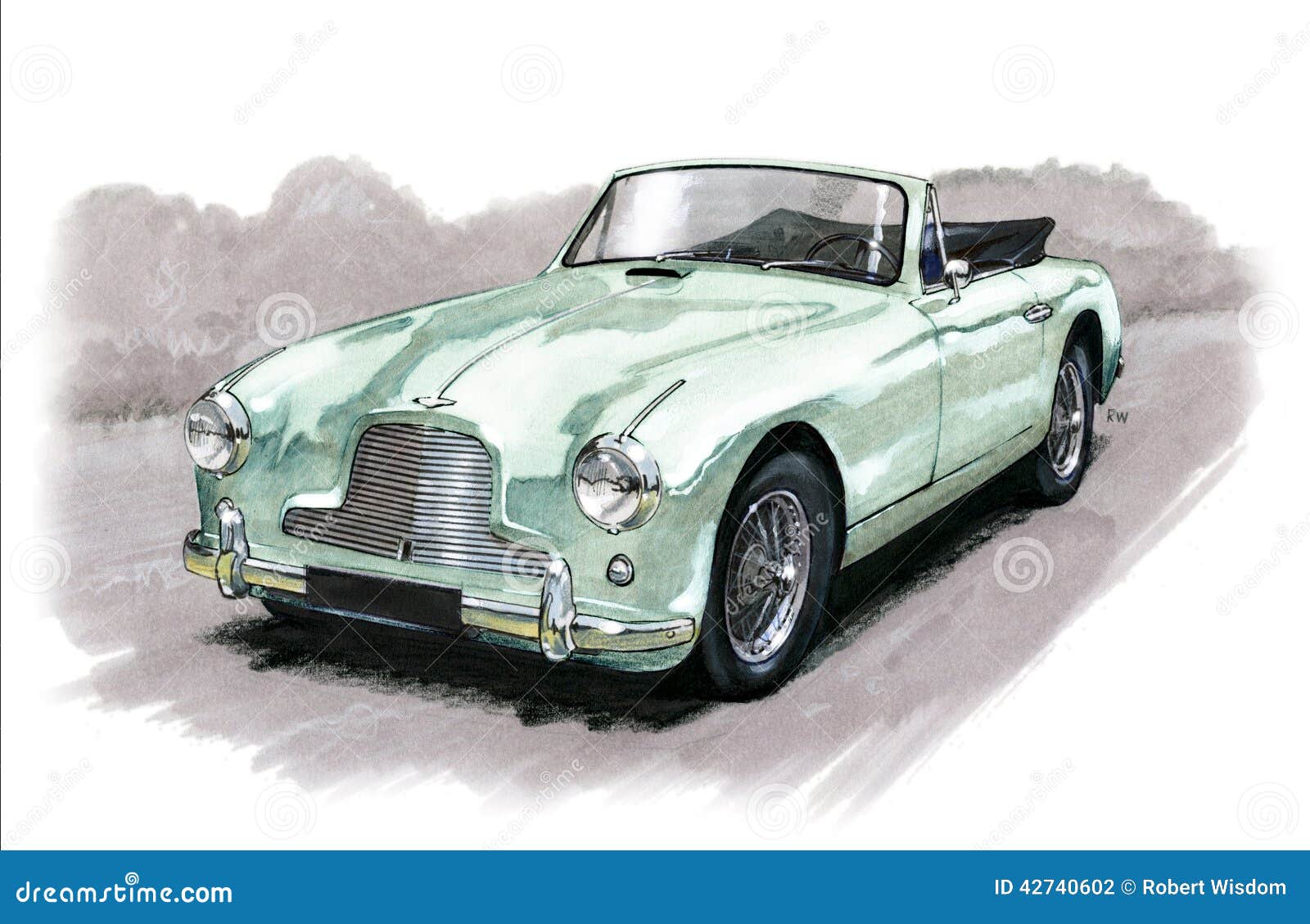 Aston Martin DB5 Vintage Car, 1963, Silhouette Outlined Vector ...