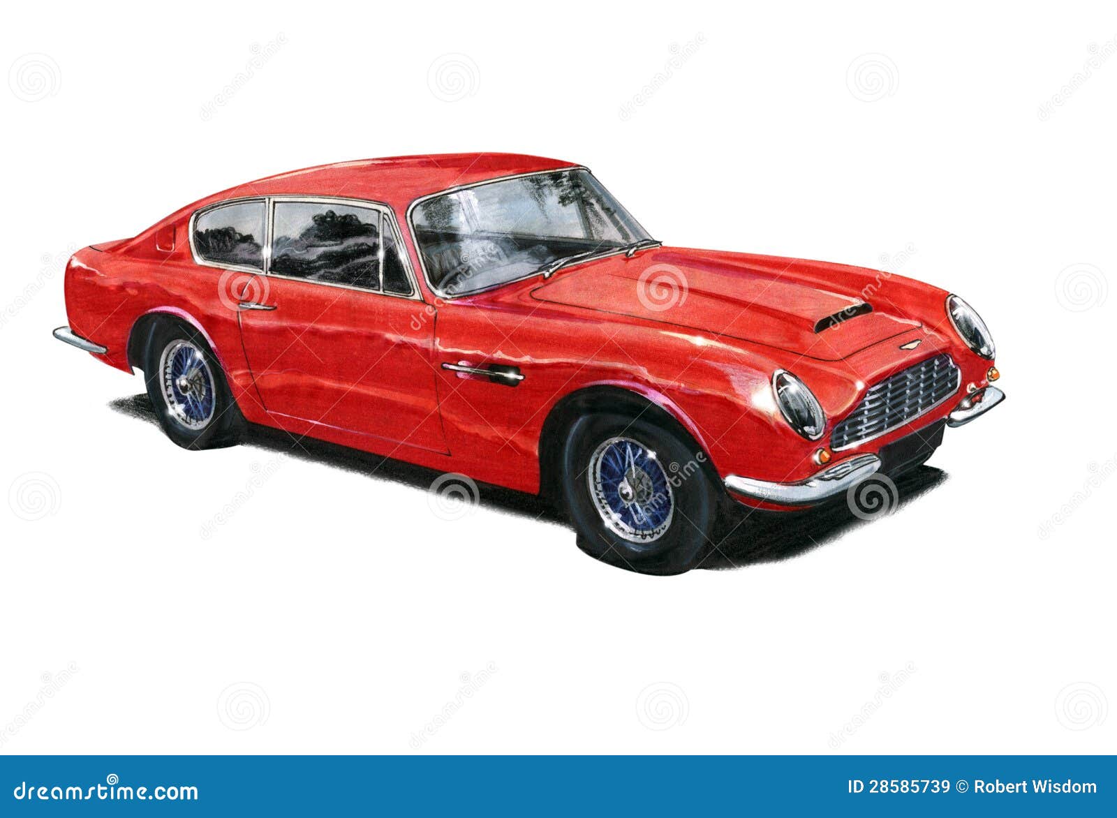 Aston Martin DB5 Vintage Car, 1963, Silhouette Outlined Vector ...