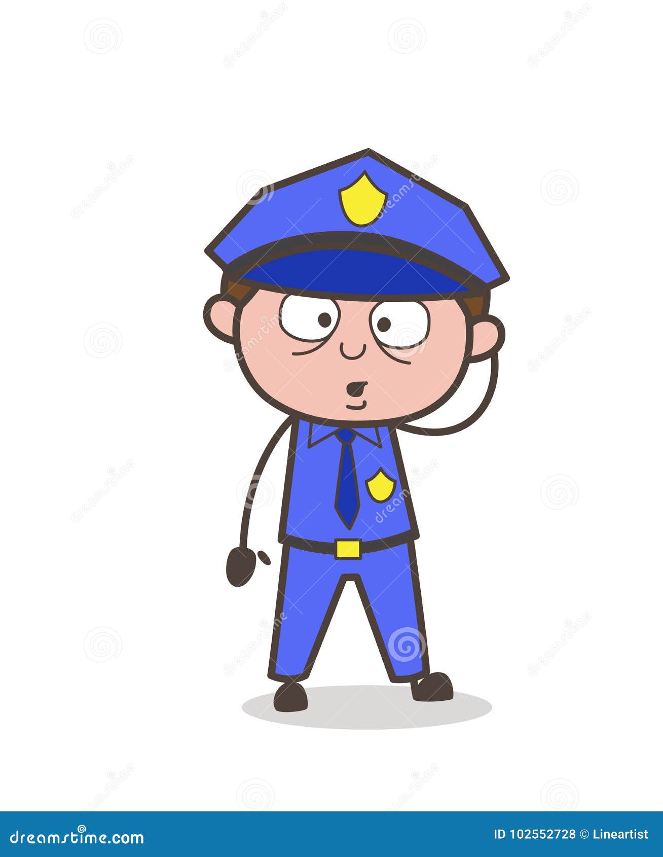 Astonished Security-Guard Face Expression Vector Stock Illustration ...