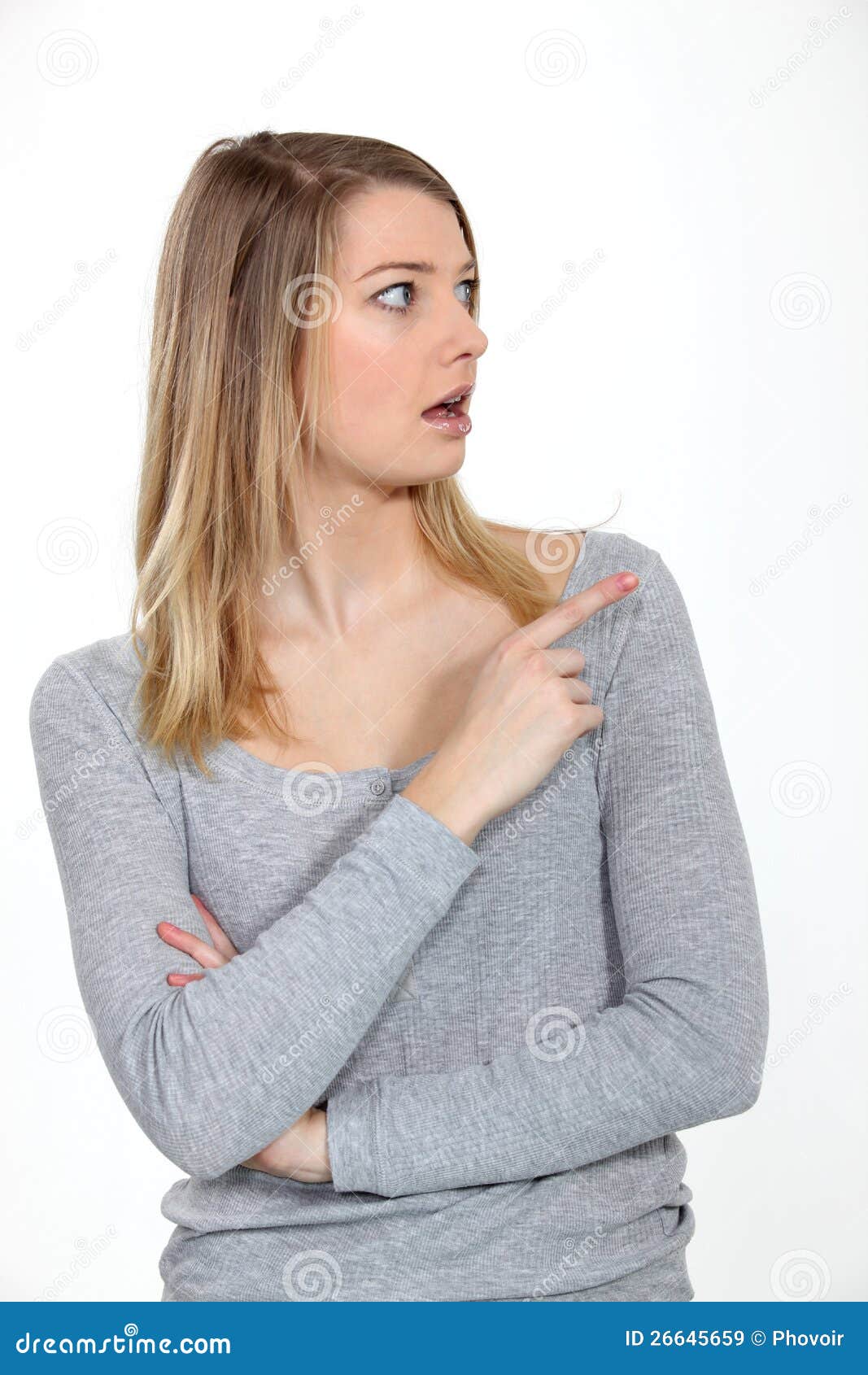 Astonished woman stock image. Image of astonishment, finger - 26645659