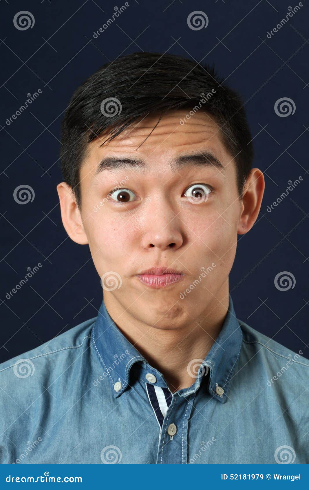 Astonished young Asian man stock image. Image of happiness - 52181979