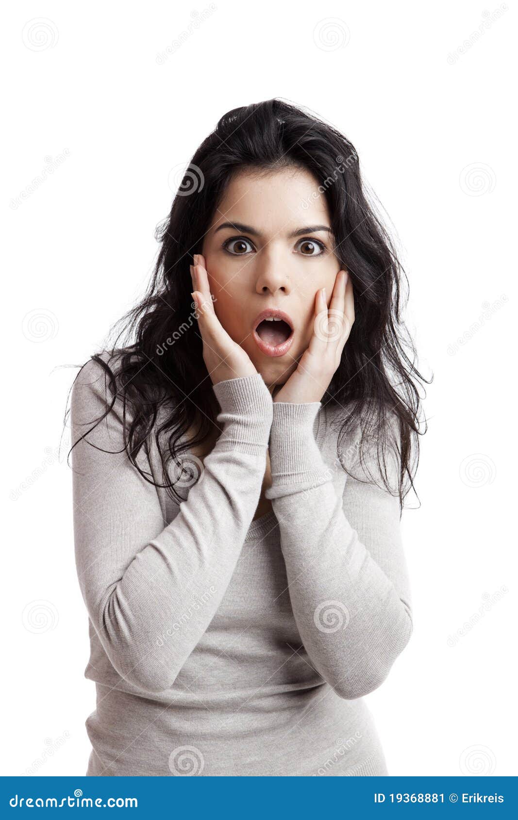 Astonished young woman stock image. Image of front, girl - 19368881
