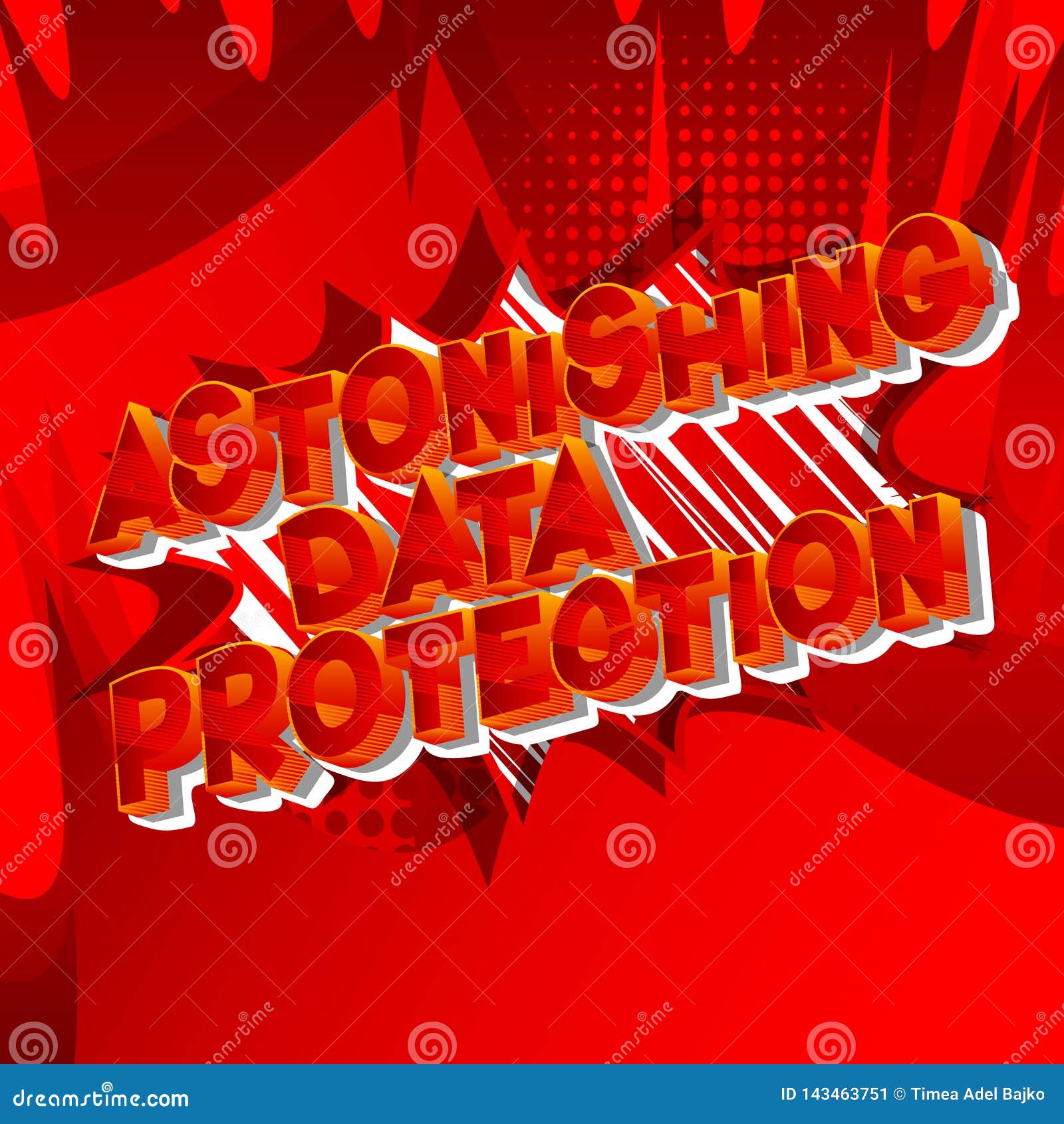 Astonishing Data Protection - Comic Book Style Words. Stock ...