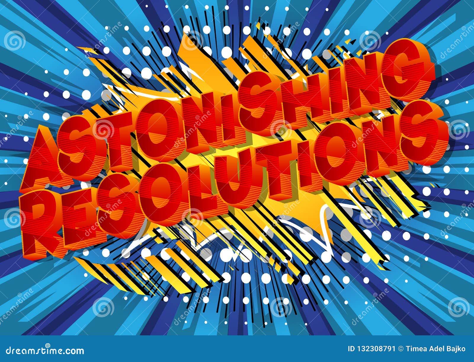 Astonishing Resolutions - Comic Book Style Words. Stock Vector ...