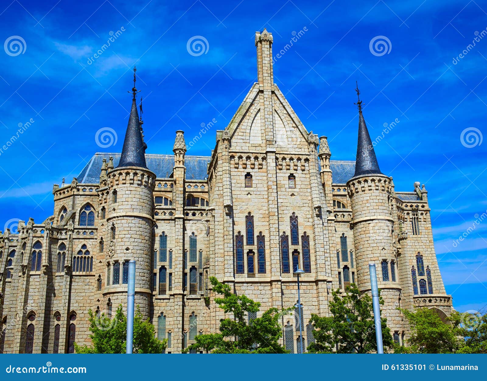 Astorga Leon Palacio Episcopal of Antoni Gaudi Stock Image - Image of ...