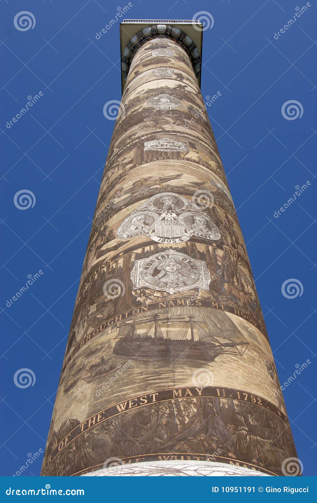 The Astoria Column in Astoria Oregon. Stock Image - Image of trail ...