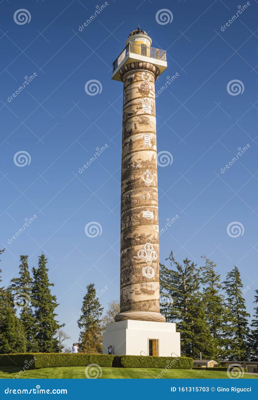 The Astoria Column a Timeline Depiction Stock Image - Image of tall ...
