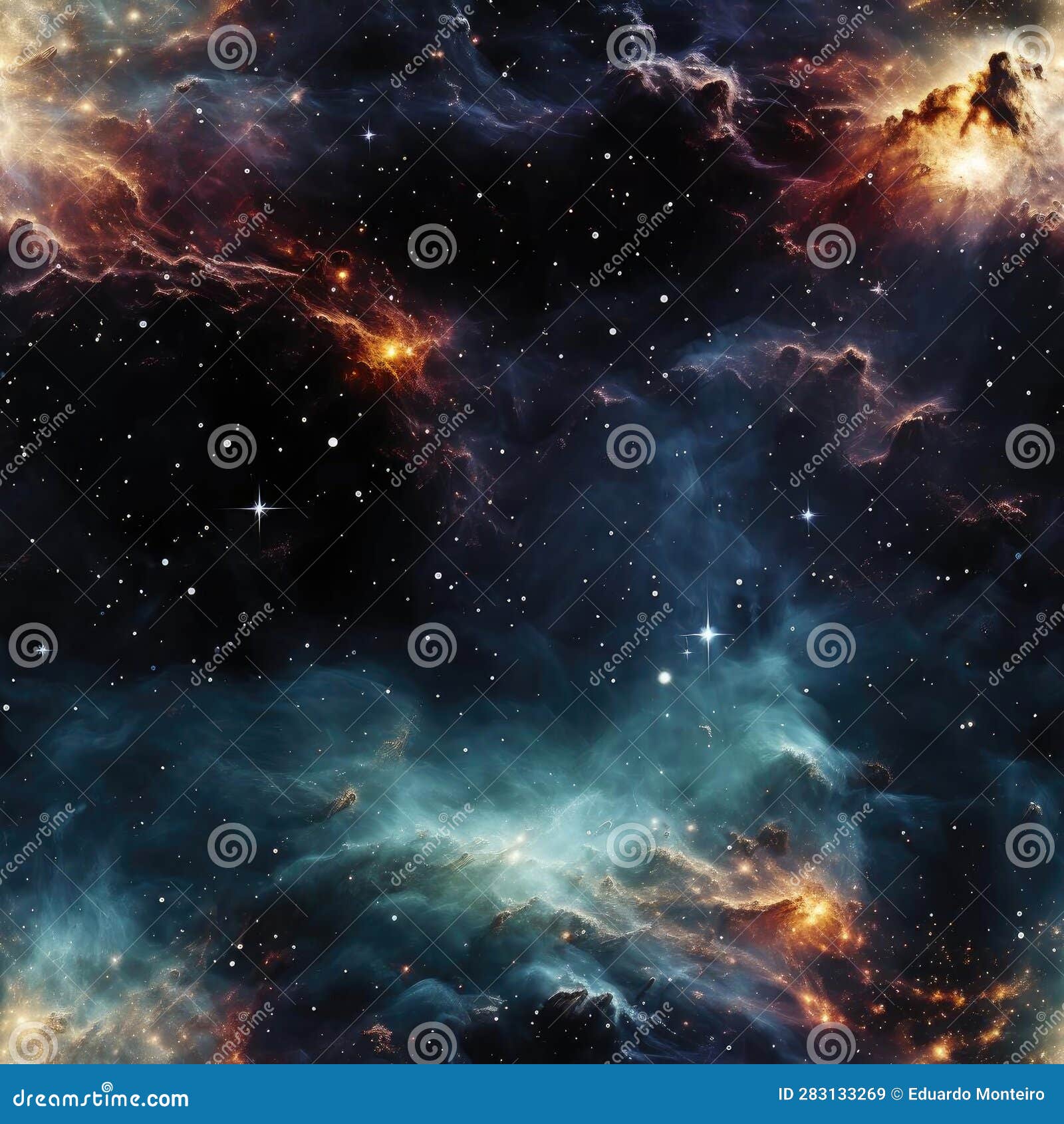 Astounding Image of Two Spectacular Nebulae and Star Dust (tiled Stock ...