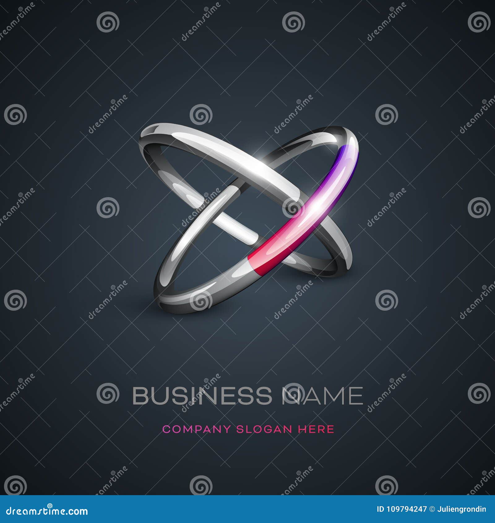 Astract rings logo design stock illustration. Illustration of chrome ...
