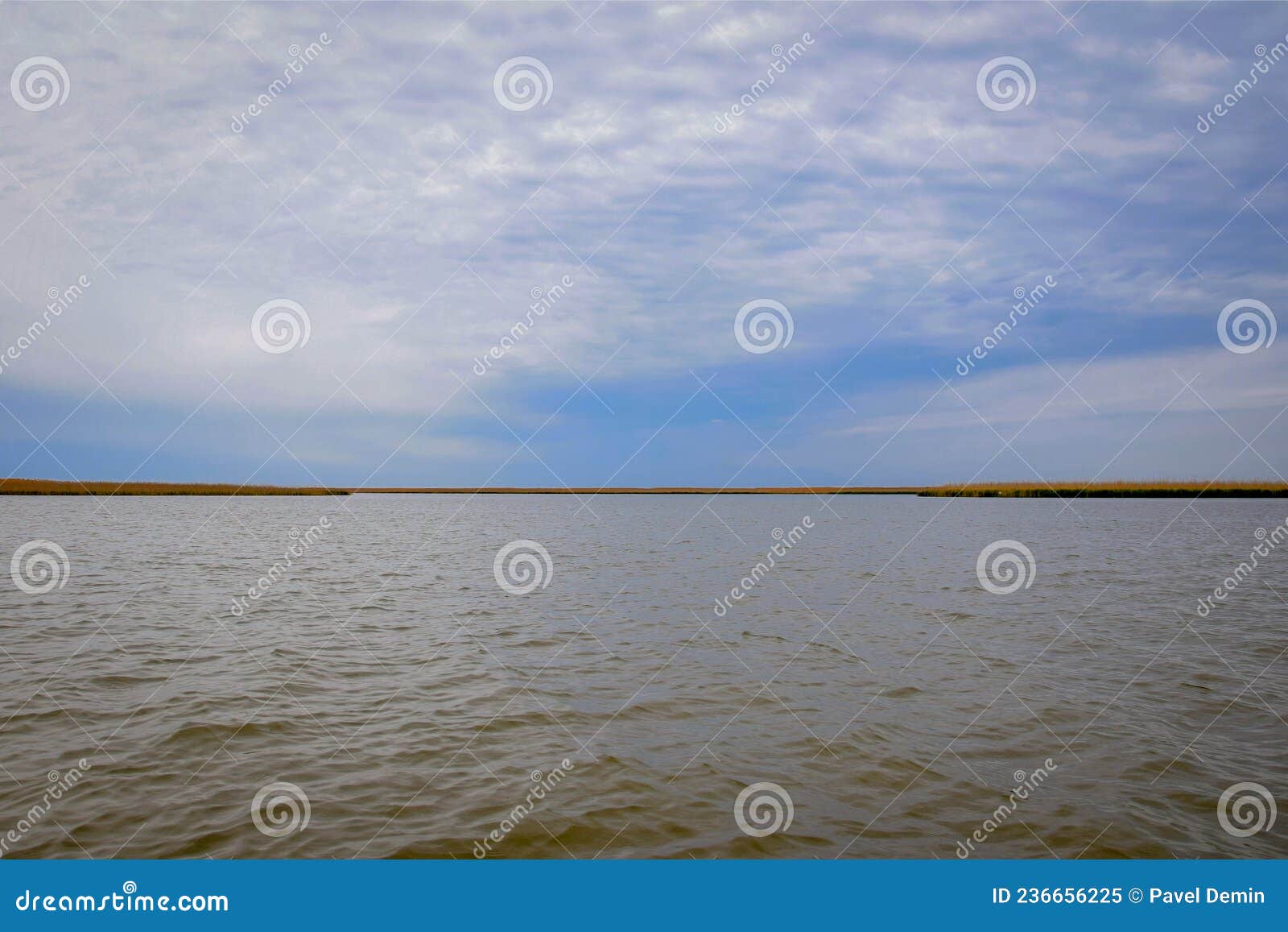 Scenic Landscape of the Volga River Delta Nature Reserve Stock Image ...