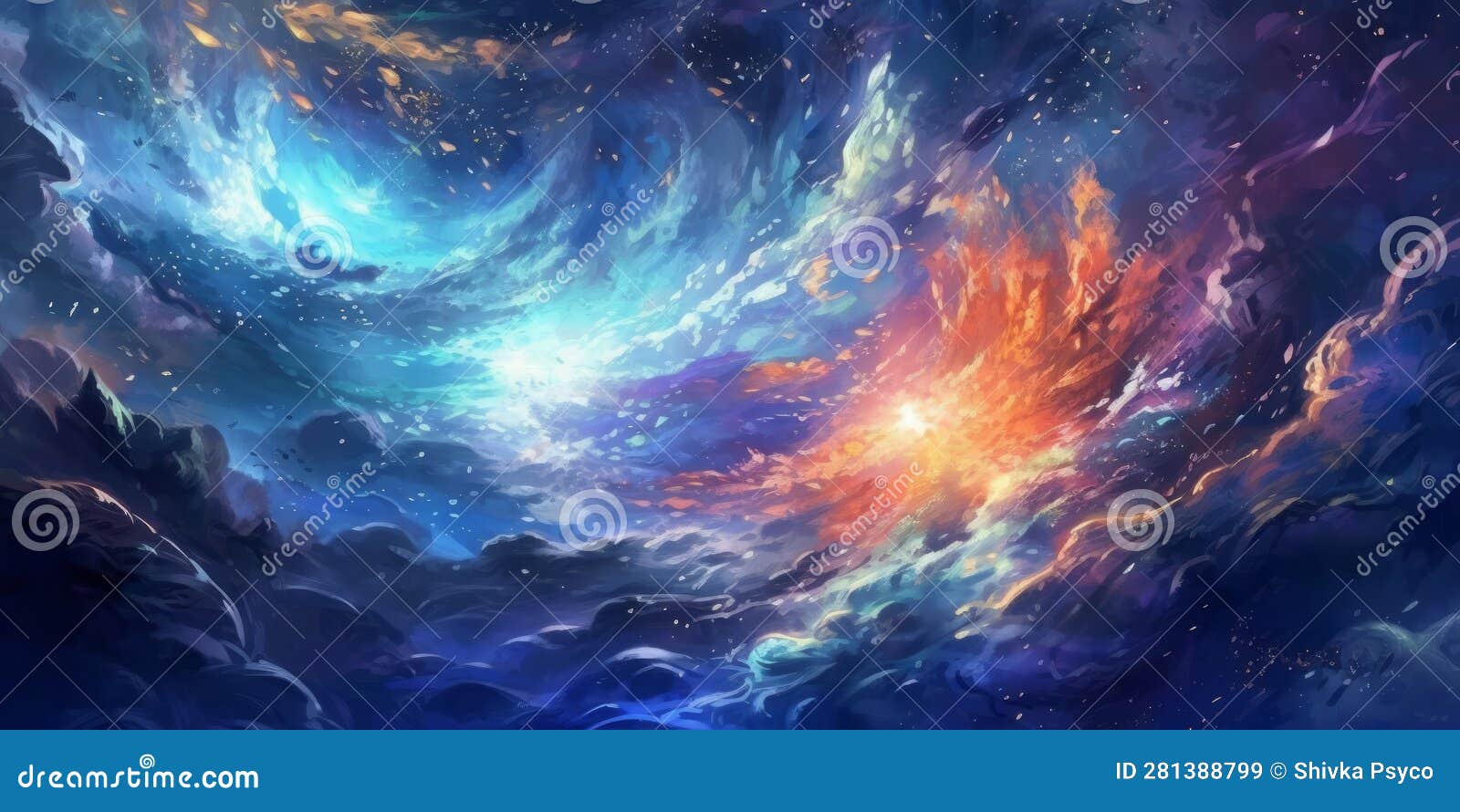 Astral Concept Wallpaper Generative AI Stock Illustration - Illustration of astronomy, milky ...