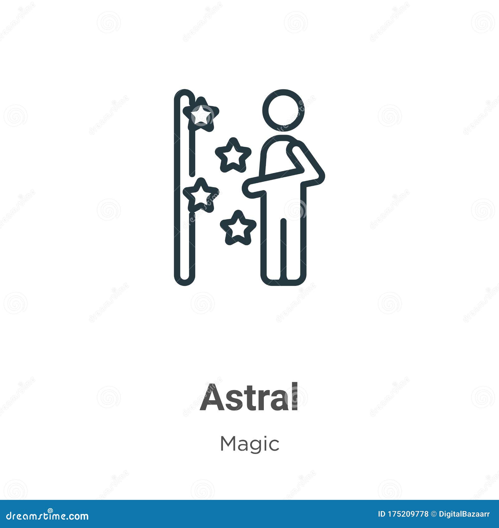 Astral Outline Vector Icon. Thin Line Black Astral Icon, Flat Vector ...