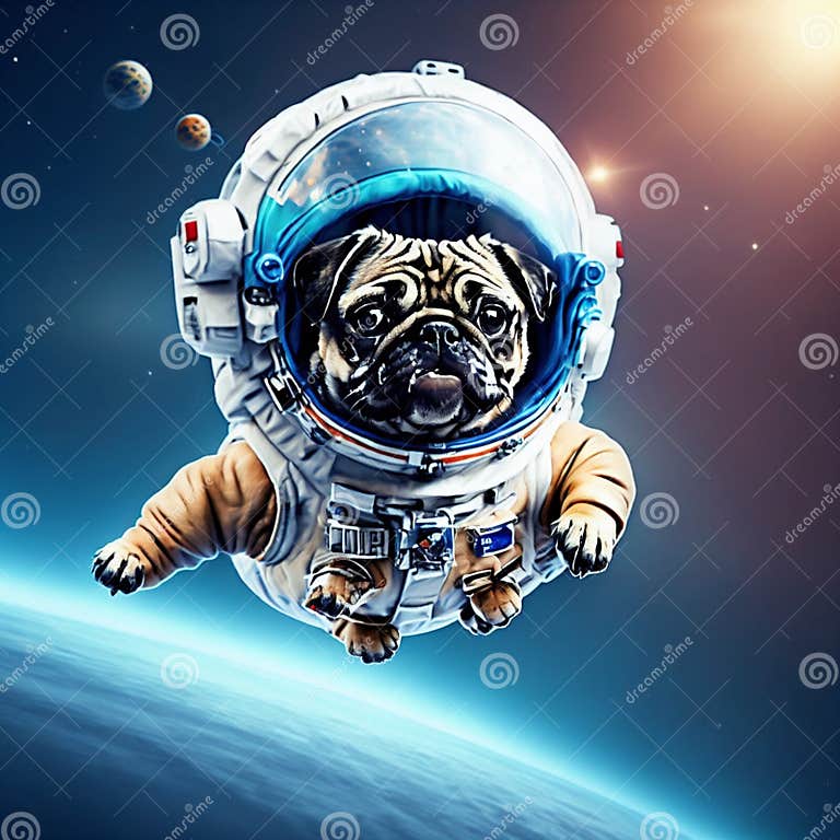 Astro Pug Generated Using AI Technology Stock Illustration ...