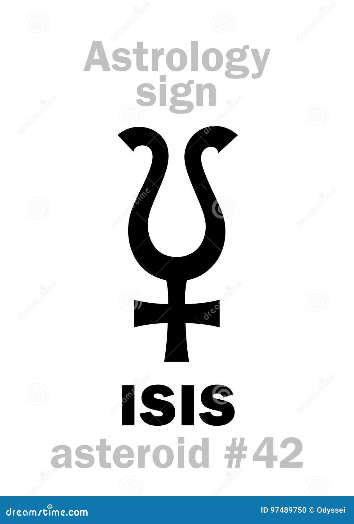 Astrología: ISIS asteroide ilustración del vector. Ilustración de flora ...