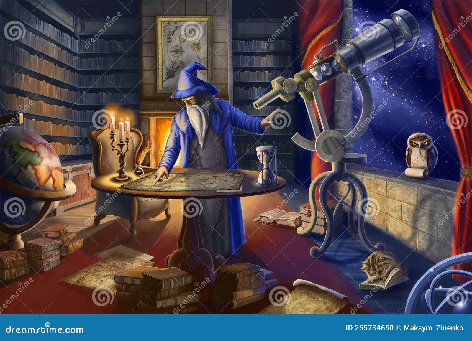 Astrologer. Star Sage Reader of the Future. Stock Illustration ...