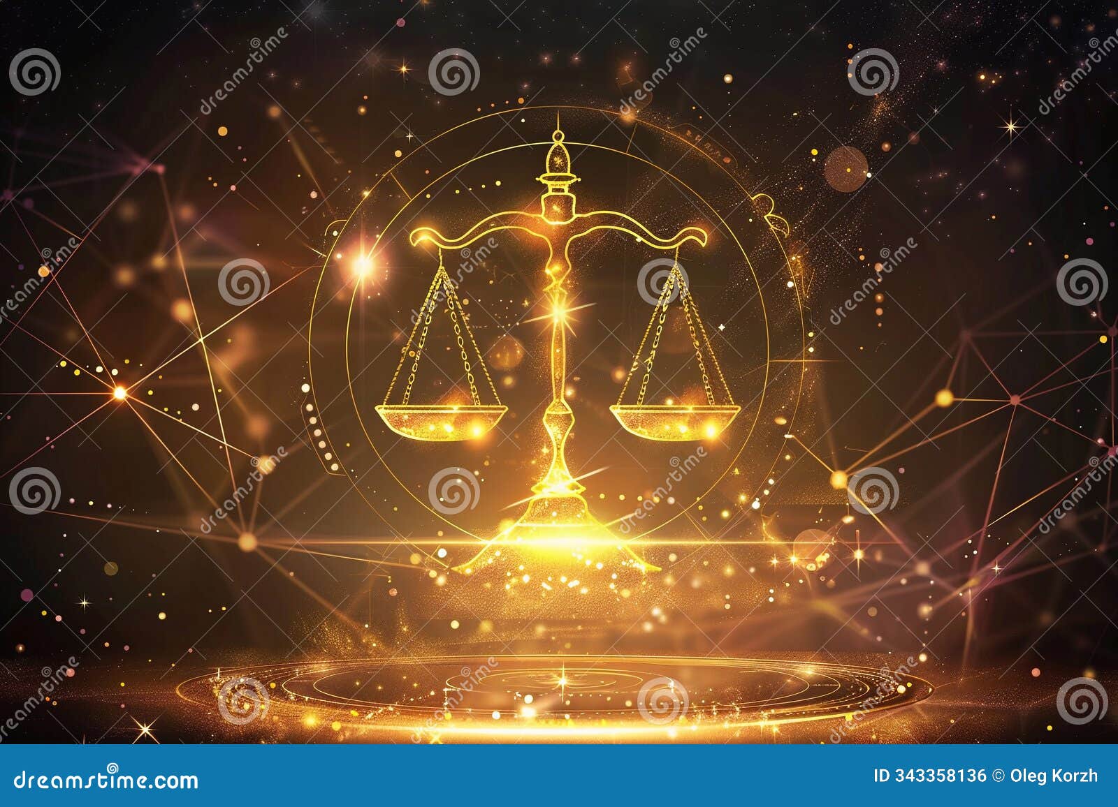 Astrological Abstract Composition with Libra Zodiac Sign Symbol Stock ...