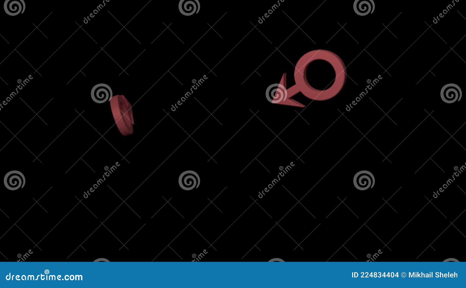 Astrological Aspect of the Mars-Mars Conjunction. 3D Render. Stock ...