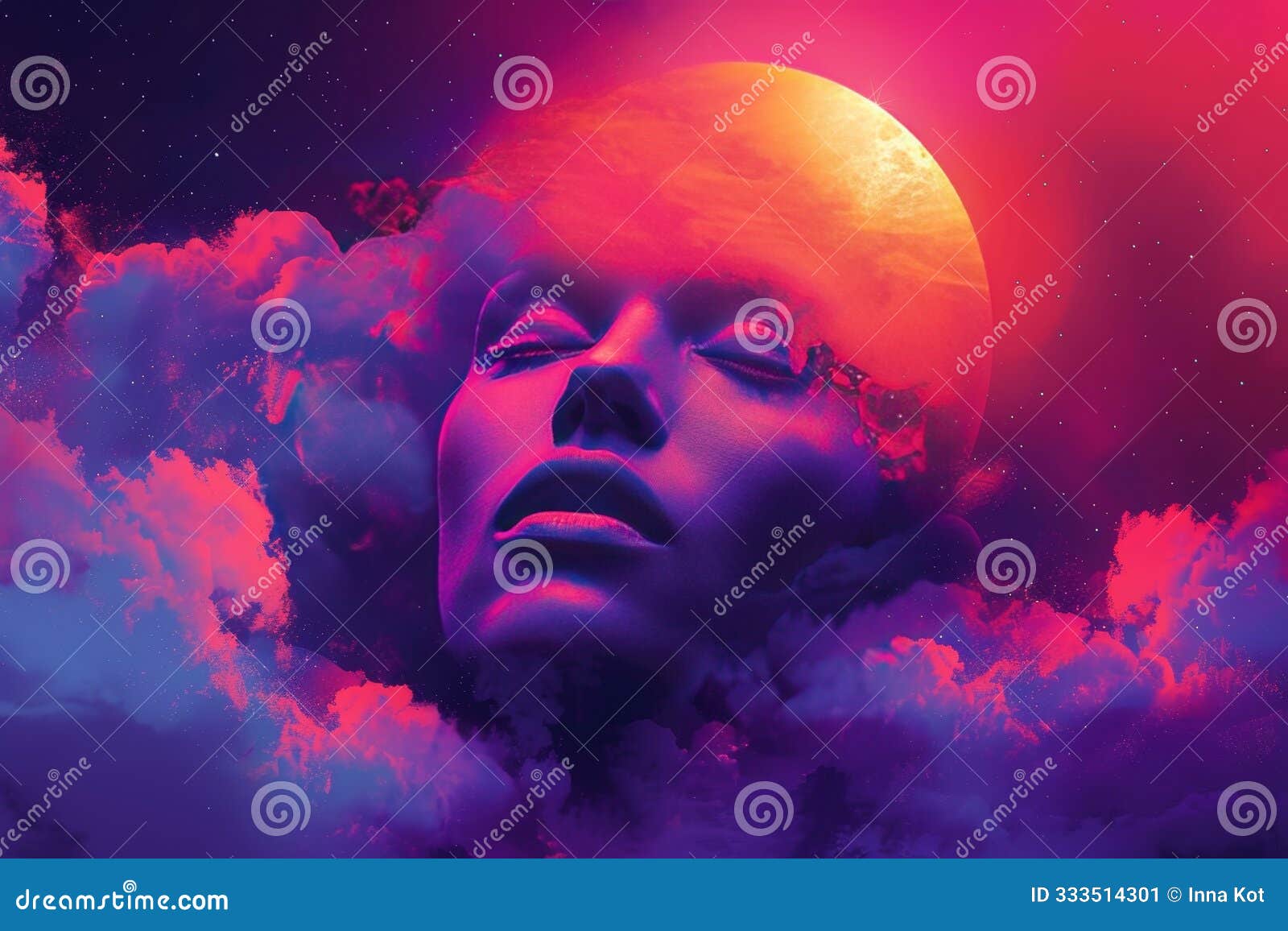 Astrological Banner Featuring Celestial Sun Face, Solar Eclipse, Zodiac ...