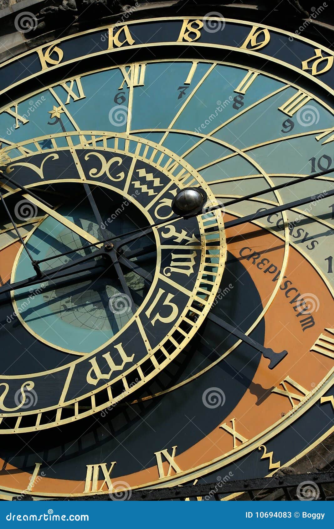 Astrological clock stock image. Image of detail, czech - 10694083