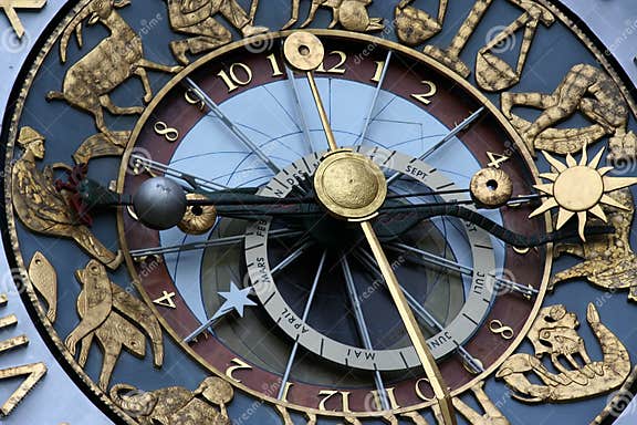 Astrological clock stock image. Image of zodiac, wheel - 6177671