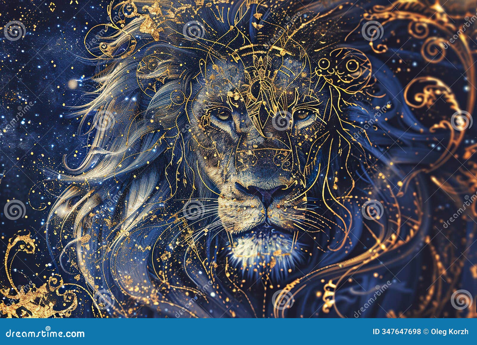 Astrological Composition with Concept of Leo Zodiac Sign Symbol Stock ...