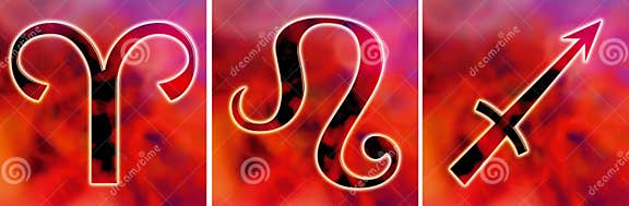 Astrological fire signs stock illustration. Illustration of zodiacal ...