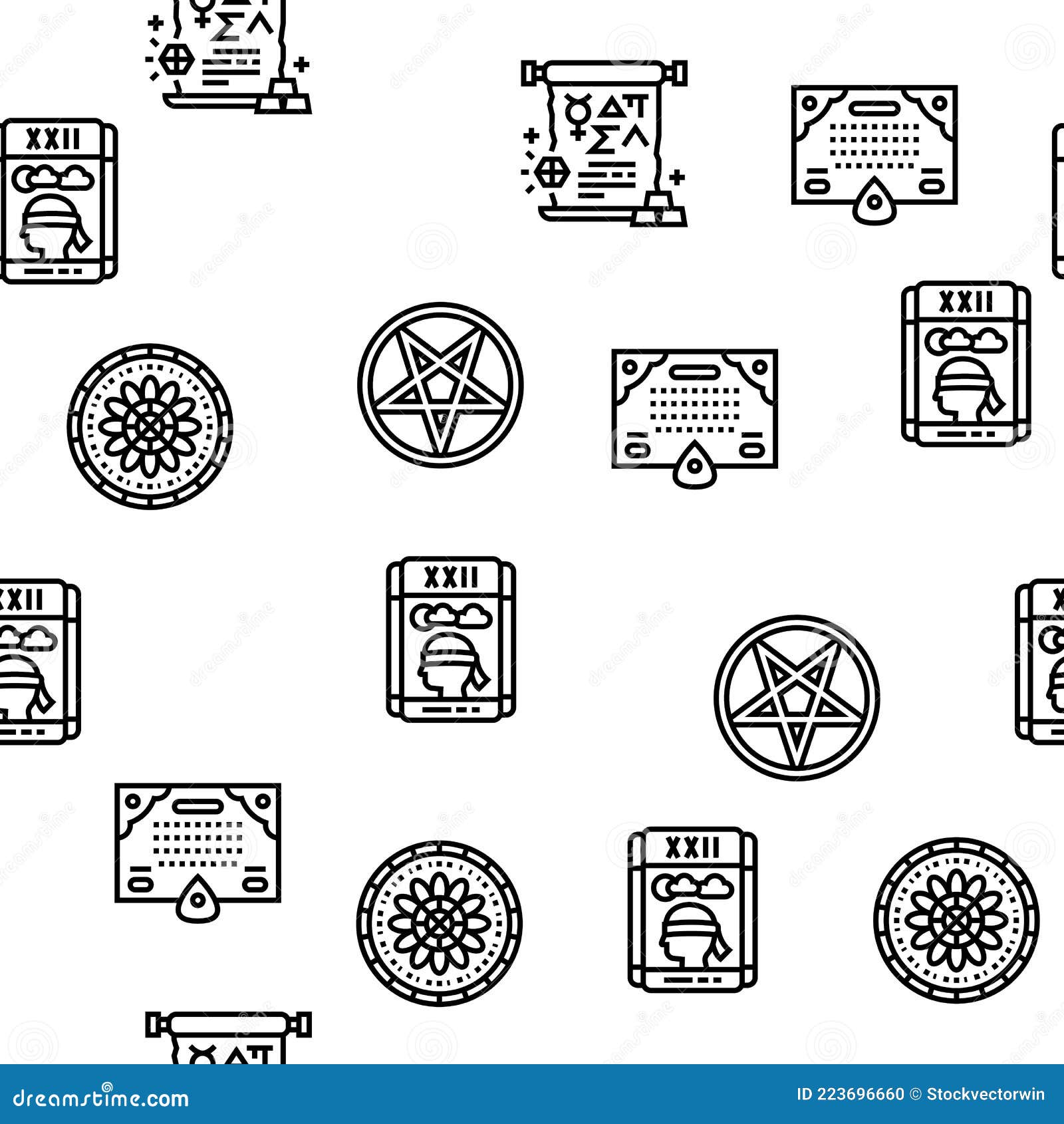 Astrological Objects Vector Seamless Pattern Stock Illustration ...