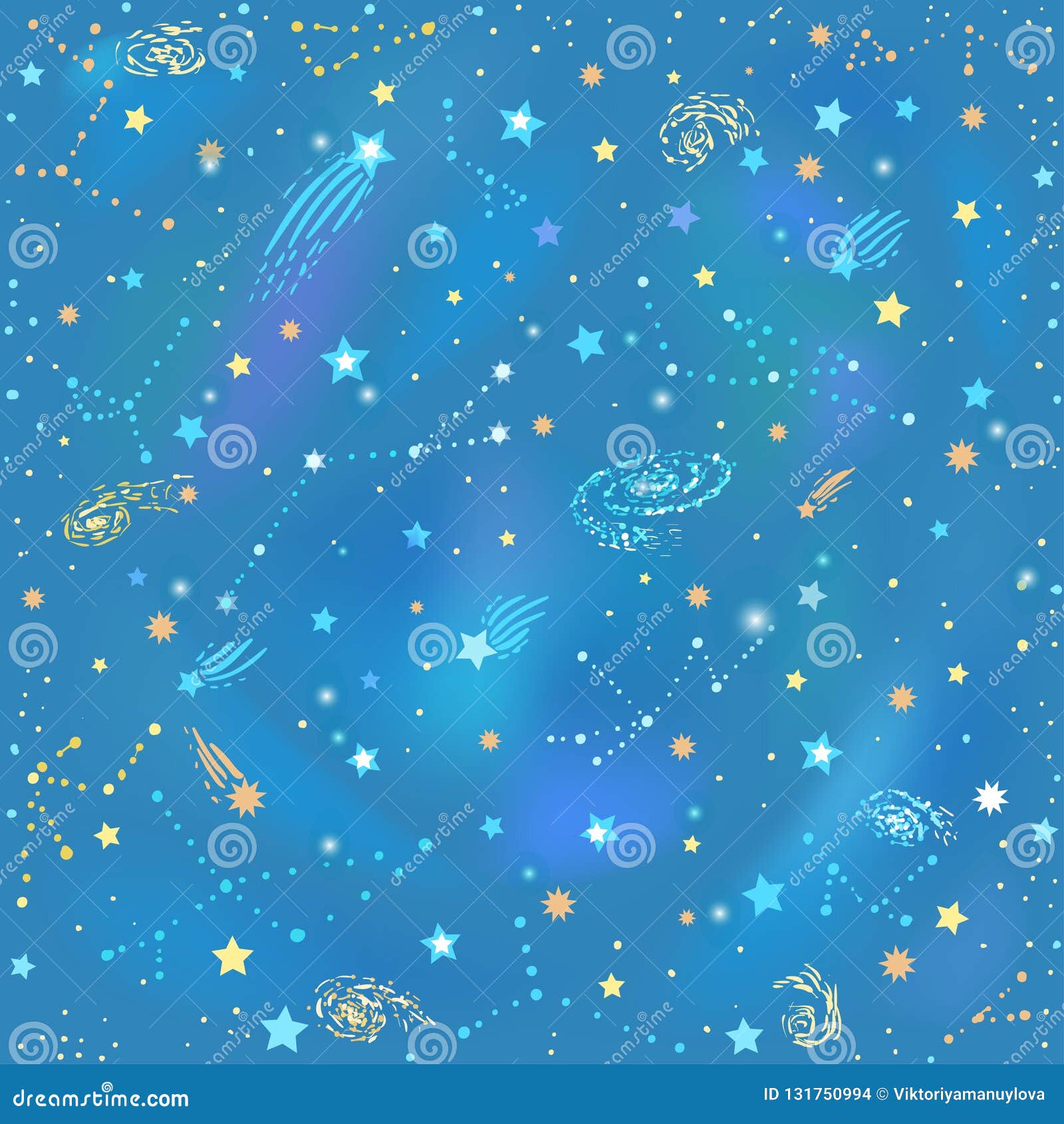 Astrological Pattern, Vector Seamless Background with Stars and ...