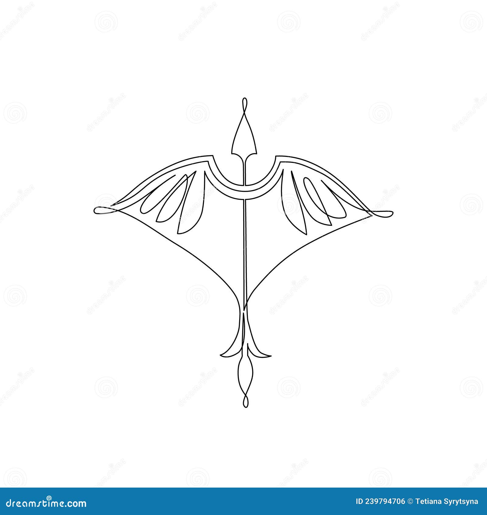 Astrological Sagittarius Zodiac Sign One Line Drawing Vector