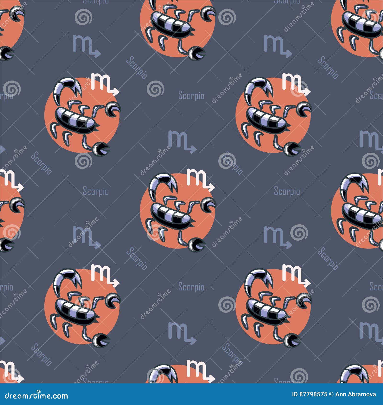 Astrological Seamless Pattern with Scorpions - Vector Stock Vector ...