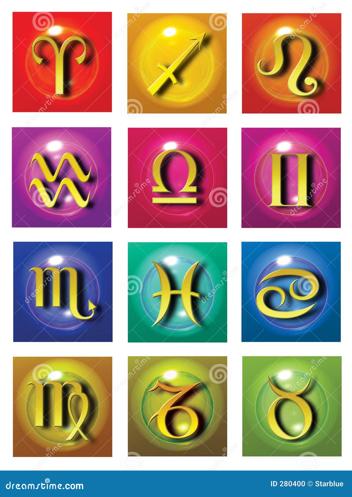 Astrological symbols stock illustration. Illustration of lion - 280400