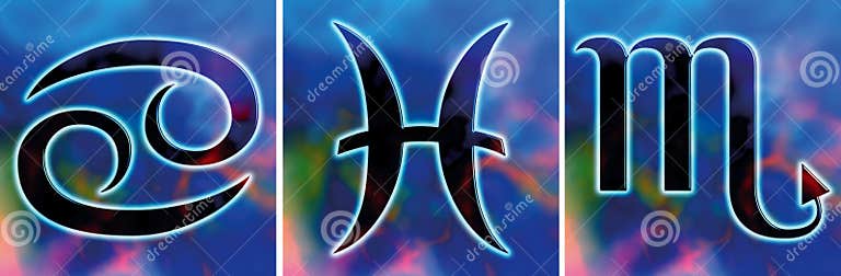 Astrological water signs stock illustration. Illustration of sign - 294183