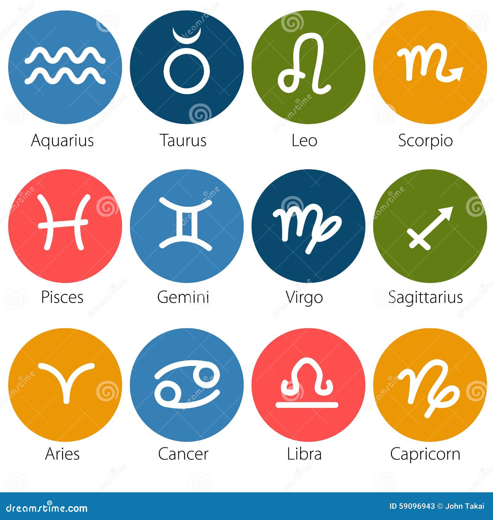 Astrological Zodiac Sign Icon Set Stock Vector - Illustration of ...