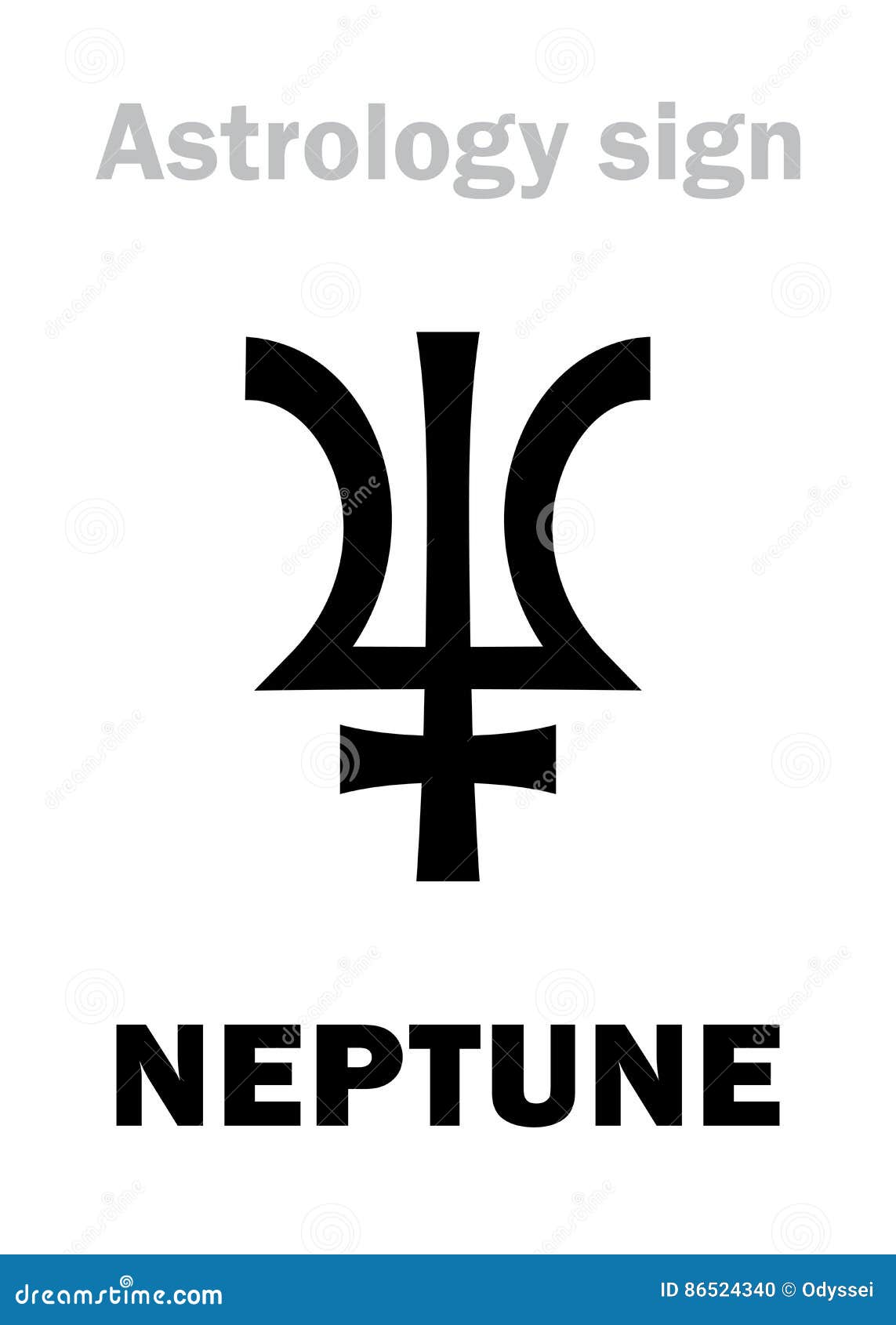 Astrologie: Planeet NEPTUNUS Vector Illustratie - Illustration of ...