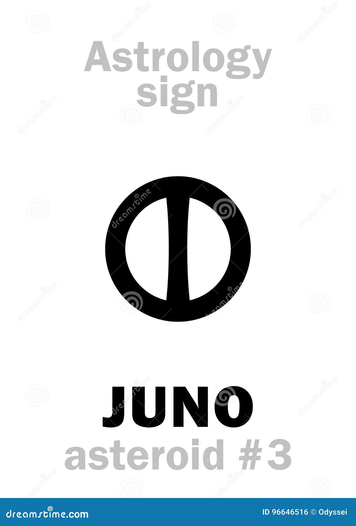Astrology: asteroid JUNO stock vector. Illustration of hera - 96646516