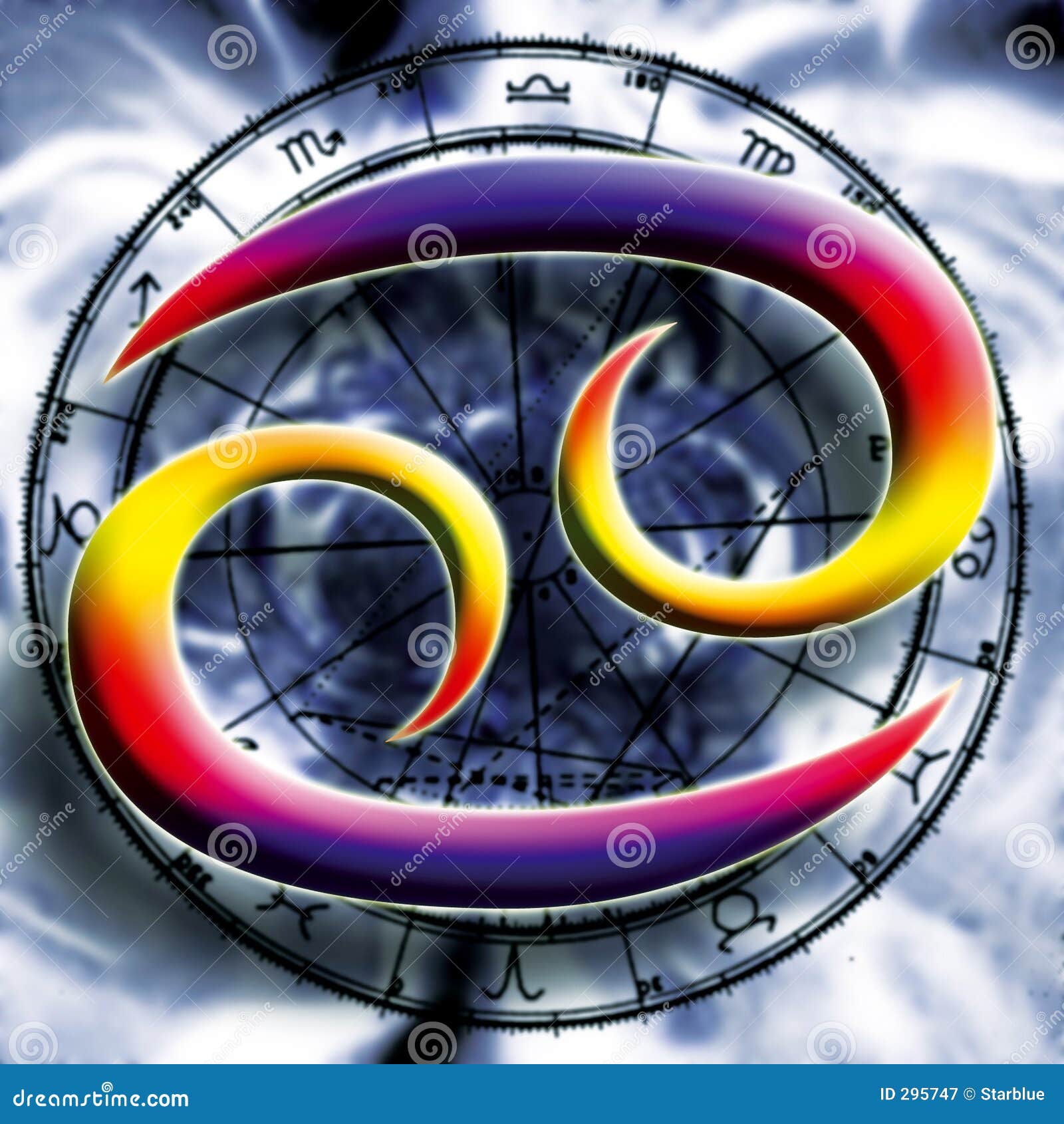 Astrology Cancer stock illustration. Illustration of esoteric - 295747