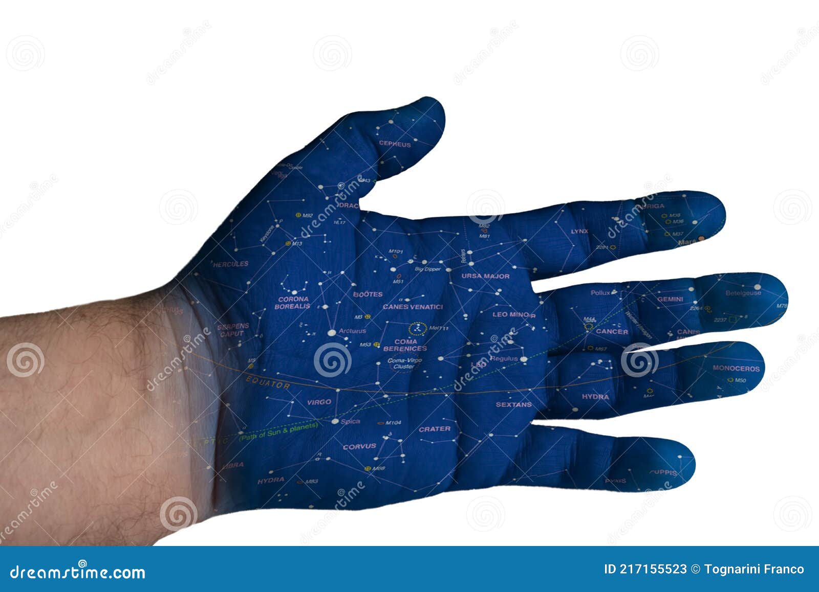 Astrology in the hands stock image. Image of nature - 217155523