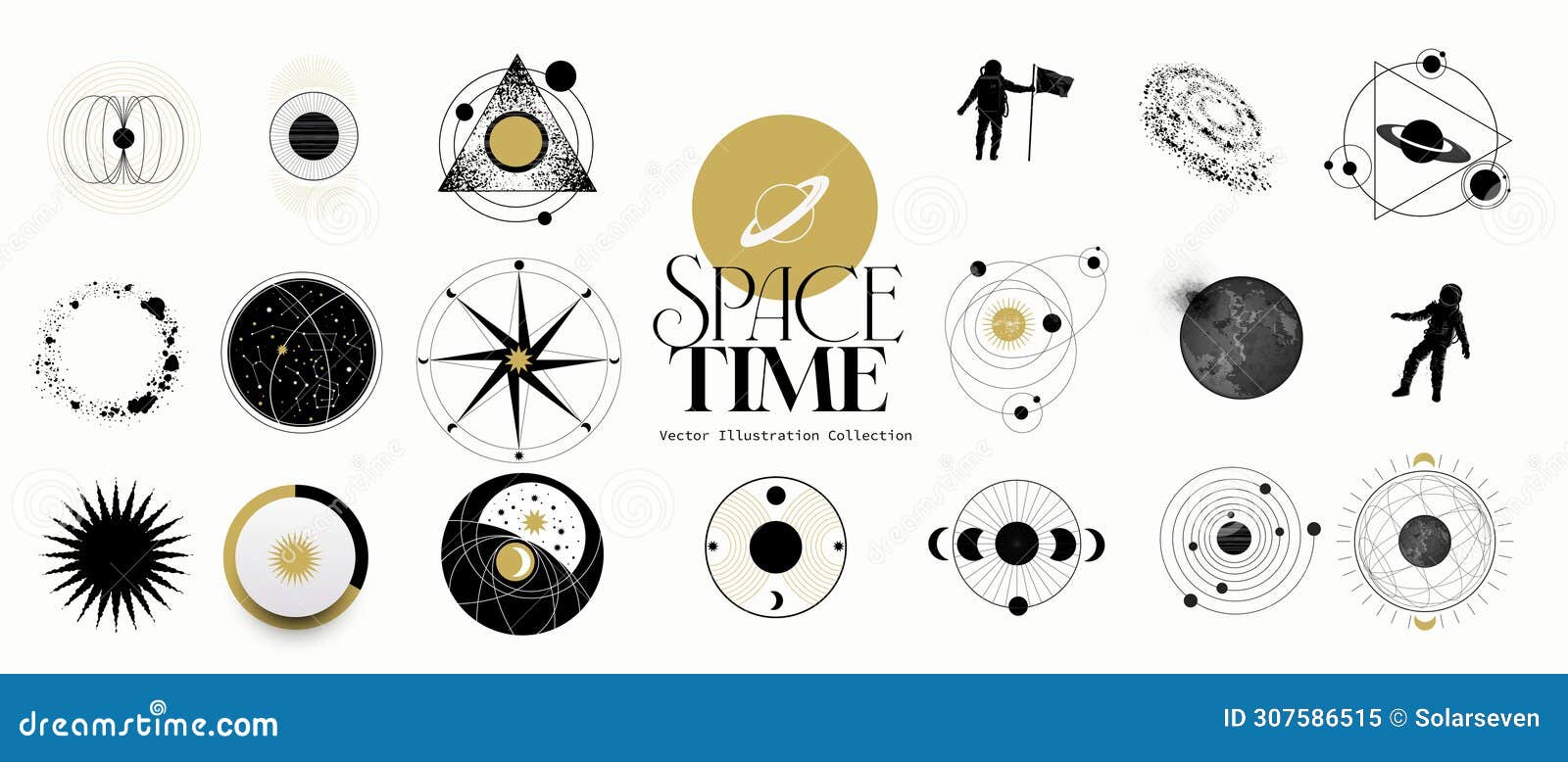 Astrology and Mystical Space Time Objects Stock Illustration ...