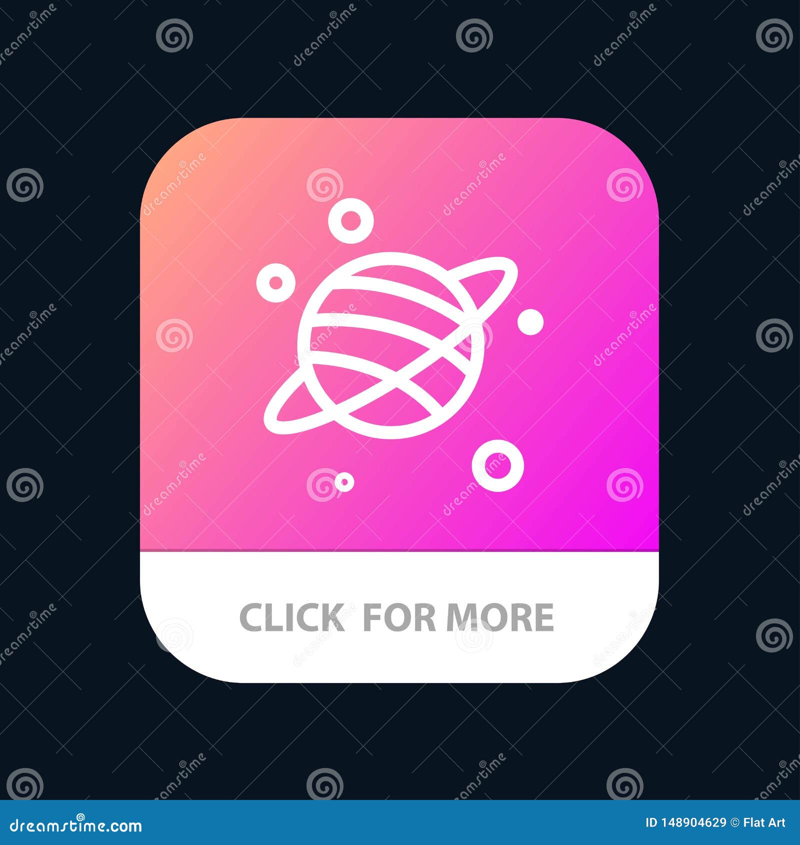 Astrology, Planet, Space Mobile App Button. Android and IOS Line ...